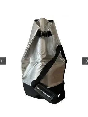 Paco Rabanne | Bags | Paco Pabannea Silver Metallic Duffel Bag Backpack ...